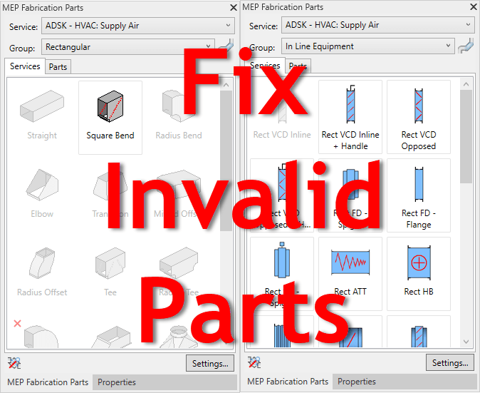 Fix - Revit Fabrication Parts Suddenly Become Invalid - BIM there. Done that.