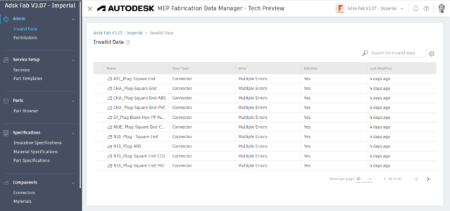 Review/Warning - MEP Fabrication Data Manager Sync (Technical Preview ...
